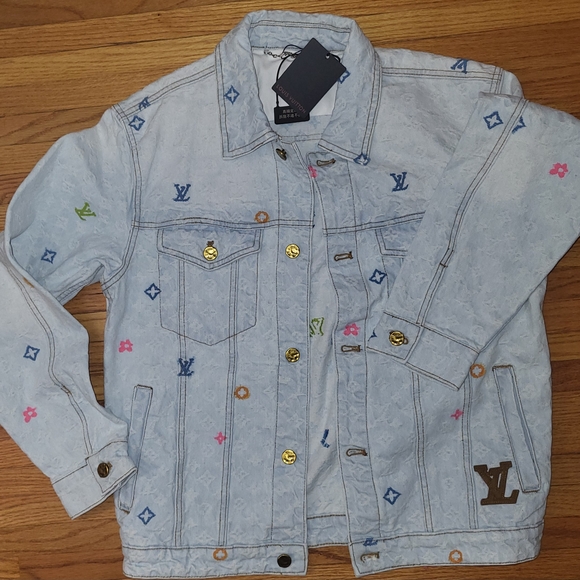 None | Jackets & Coats | Denim Jacket With Multicolor Details | Poshmark